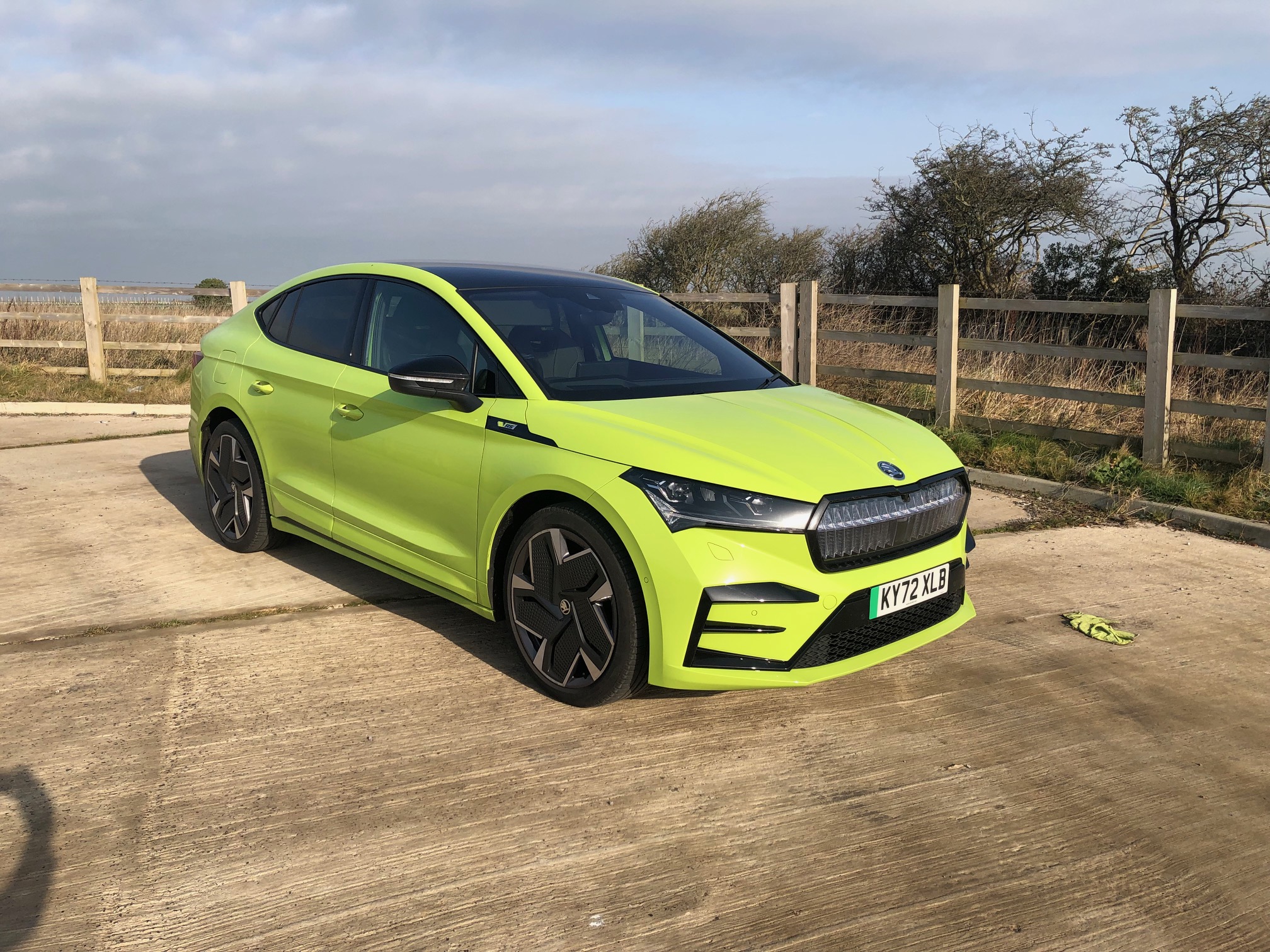 Skoda Enyaq Coupe vRS ev static front o side – Wheels Within Wales